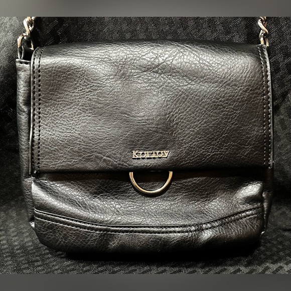 Koltov | Bags | Koltov Black Faux Leather Crossbody Bag Adjustable ...